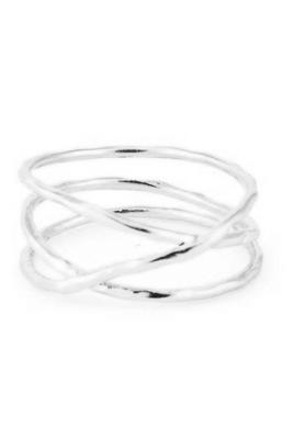 China Young Girl Jewelry Minimalist Double Cross Rings High Polished for sale