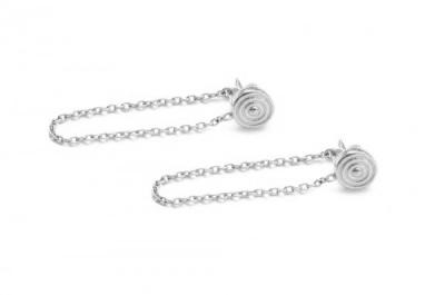 China No Lead Silver Cool Stylish Earrings Minimalist Chain Curly Earrings for sale