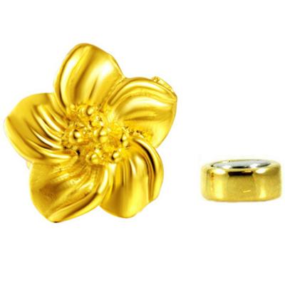 China Yellow Gold Hawaii Magnetic Stud Earrings Plumeria Flower Stylish Silver for sale