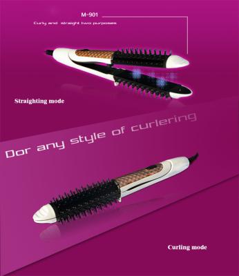 China China hot sale 2 in 1 round hair flat iron and hair brush with cheap price for sale