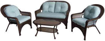 Китай мебель патио Wicker смолаы железного каркаса верхнего сегмента 4PCS установила с стулом/Loveseat/журнальным столом продается