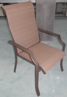 China Contemporary Outdoor Patio Chairs Stacking Steel Sling Dining Arm Chair for sale
