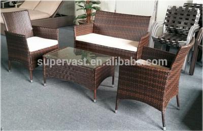 Китай Комплект софы Wicker сада посадочных мест классицистической мебели ротанга PE переговора 4PC напольной глубокий продается