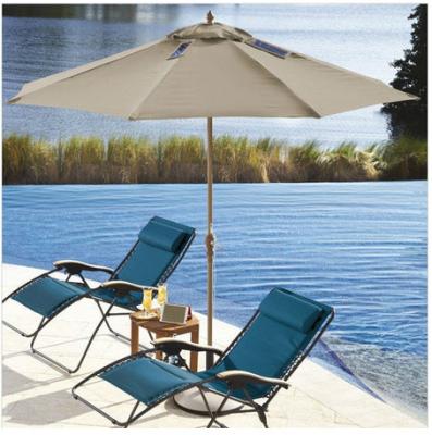 China Windproof Strong Round 2.28m Patio Market Umbrella / Tilt Patio Umbrella for Pool for sale
