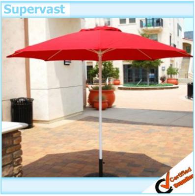 China Heavy Duty Red 7.5FT Metal Patio Market Umbrella for Garden / Backyard Furniture for sale