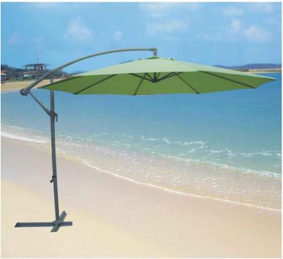 China Outdoor Offset Patio Umbrella 10 Foot , Green Hanging Banana Umbrellas for sale