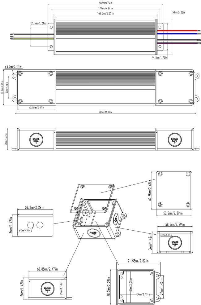 UL CUL 12v 24v 36v 48v Constant Voltage LED Driver 30W 40W 60W 80W 96W 100W Class 2 Class P SELV Aluminum Case Junction Box