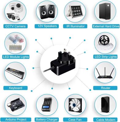China AC-DC-Schaltnetzteil-Adapter, kundenspezifisch für Video-Überwachungskameras 12V 1A 5V 2A zu verkaufen