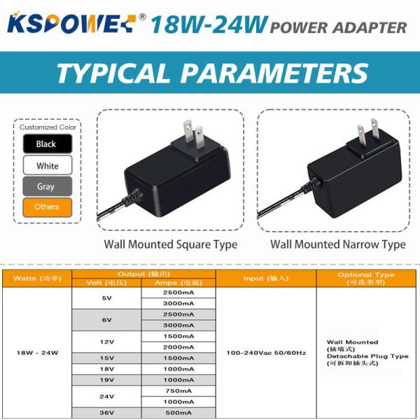 Quality 75*40*30mm Wall Power Adapter Customizable 12V 2A Switching Power Adaptor For for sale