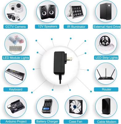 China 12V 1.25A Internationale Wand-Stromadapter Stecker in Eingang AC 100v Für LED-Bandlicht zu verkaufen