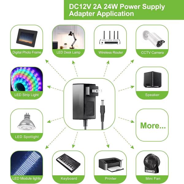 Quality Output Class 2 Power Supply Single Phase 12V 3A 120v 60hz 1.2m DC Power Adapter for sale