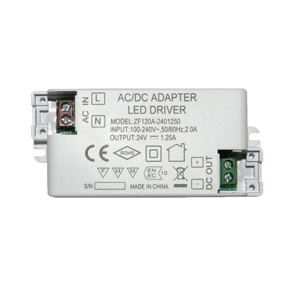 Quality Protections Over Temperature 24VDC 1.25A Universal LED Driver 30W Ultra Small Plastic Shell Constant Voltage Power Supply for sale