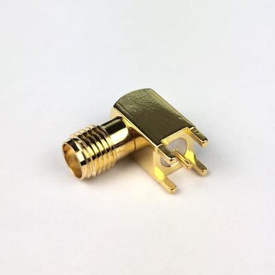 China SMA Female Right Angle PCB RF Coaxial Connector for sale