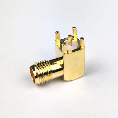 China SMA Right Angle PCB RF Coaxial Female Connector for sale