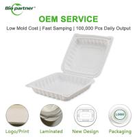 China White Square Microwavable MFPP Hinged Clamshell Take Out Boxes 20000pcs MOQ for Restaurant for sale