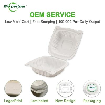 China Hinged To Go Container MFPP Reusable Clamshell Food Container for Restaurant Take Out Te koop