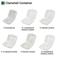 China Compostable Rectangle Hinged Food Container Cornstarch Take Out Salad Box 1000ml for sale