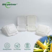 China Custom Logo Biodegradable Corn Starch Takeaway Container 20000pcs MOQ Food Packaging for sale