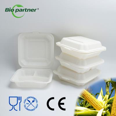 China Biodegradable Corn Starch Take Away Food Packaging Lunch Box with Single Tier Design Te koop