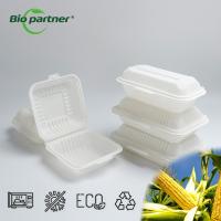 China Biodegradable Cornstarch Takeaway Lunch Box 1.1L Compartment Food Container for sale