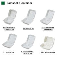China Disposable 450ml Biodegradable Sugarcane Bagasse Clamshell Container Freezer Safe for sale