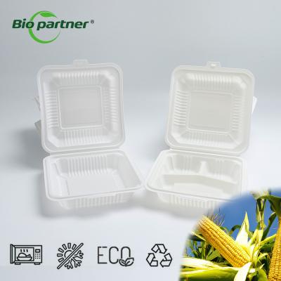 中国 Biodegradable Corn Starch Clamshell Takeaway Food Packaging for Restaurant To-Go 販売のため