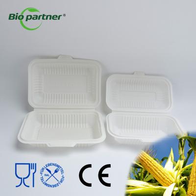 China Biodegradable Corn Starch Clamshell Takeaway Food Packaging for Restaurant To-Go Te koop