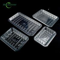 China Disposable Rectangle PET Meat Tray Custom Size for Meat Fruit Frozen Food Packaging for sale