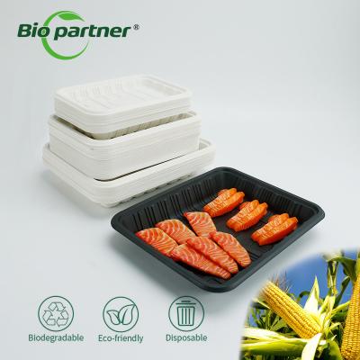 中国 Eco-friendly Material Box for Fresh Fruit Meat Stackable PP Black Disposable Container 販売のため