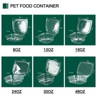 China Custom Clear PET Plastic Folding Clamshell Box Packaging for Disposable Hinged Container 600pcs for sale