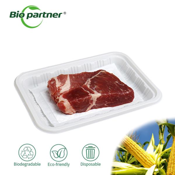 Frozen Chicken Rectangle Meat Packaging Plastic Biodegradable Corn Starch Food Tray Disposable