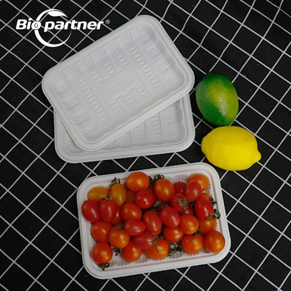 Frozen Chicken Rectangle Meat Packaging Plastic Biodegradable Corn Starch Food Tray Disposable
