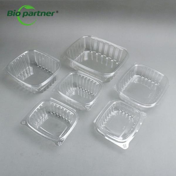 Quality 12oz 32oz PET Clear Containers With Lids for Disposable Hinged Plastic Food Packaging for sale