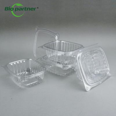 Cina 12oz 32oz PET Clear Containers With Lids for Disposable Hinged Plastic Food Packaging in vendita