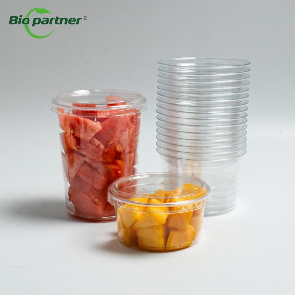 Quality Pre cut Fruit Vegetable Packaging To Go Deli Container With Lid for Cup by Biopartner for sale