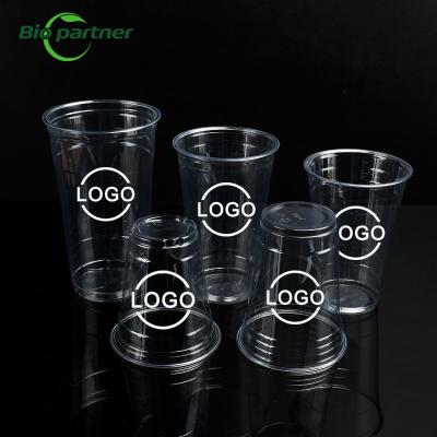 China Take Away Coffee Juice Beverage Drink Milk Eco-friendly PLA Cup with Customized Logo zu verkaufen