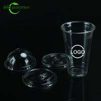 China Biodegradable PLA Bubble Milk Tea Cup 12oz 16oz 20oz Custom Size 100 Compostable for sale