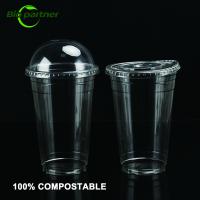 China Biodegradable PLA Bubble Milk Tea Cup 12oz 16oz 20oz Custom Size 100 Compostable for sale