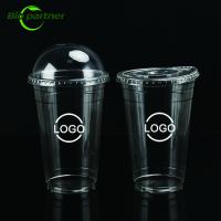China Biodegradable PLA Cups 10oz to 32oz Compostable Cold Drink Cups Custom Logo for sale