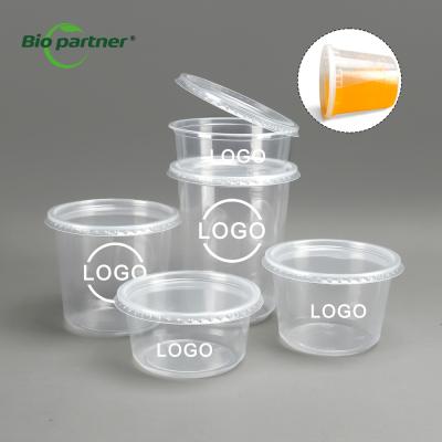 China Food Storage Containers Round PET Plastic Takeaway Salad Deli Bowl Cup with Lids for sale