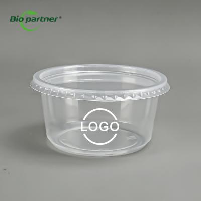 China Food Storage Containers Round PET Plastic Takeaway Salad Deli Bowl Cup with Lids for sale