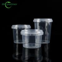 China Custom Logo Clear Plastic Tamper Evident Container Cup 8oz to 32oz PP Salad Fruit Vegetable Nuts for sale