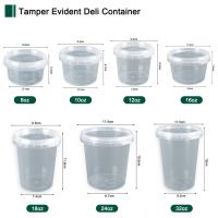 China Custom Logo Clear Plastic Tamper Evident Container Cup 8oz to 32oz PP Salad Fruit Vegetable Nuts for sale