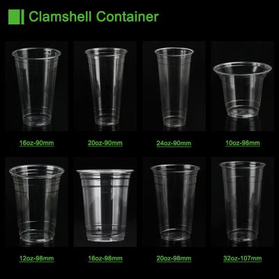 China Degradable PLA Cups Clear Cup for Cold Drinks Takeaway Packing PET Smoothies Plastic Cup for sale