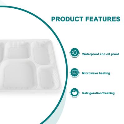 China 9-compartment Round Cornstarch Fast Food Tray White Plate Lunch Thali Combo Pack à venda