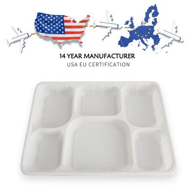 China 9-compartment Round Cornstarch Fast Food Tray White Plate Lunch Thali Combo Pack à venda