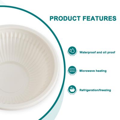 Cina Eco-friendly Natural Color Plastic Cornstarch Bowl for Take Away Lunch Food Container in vendita