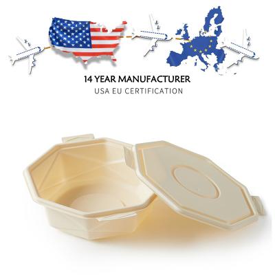 Cina Fast Food Bowl Biodegradable Disposable Cornstarch Box with Microwavable Advantage in vendita