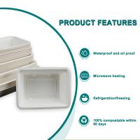 China Biodegradable Sugarcane Bagasse Pulp Snack Box 100000 MOQ Custom Logo for sale