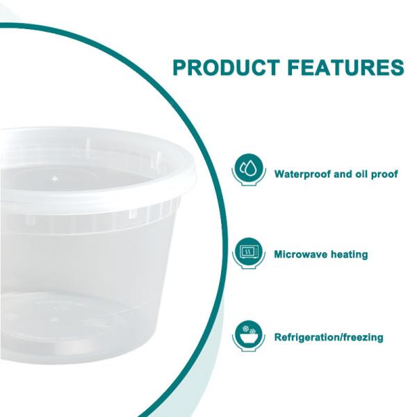 CLASSIC Design Style Clear Soup Plastic Takeout Food Container for Back to School